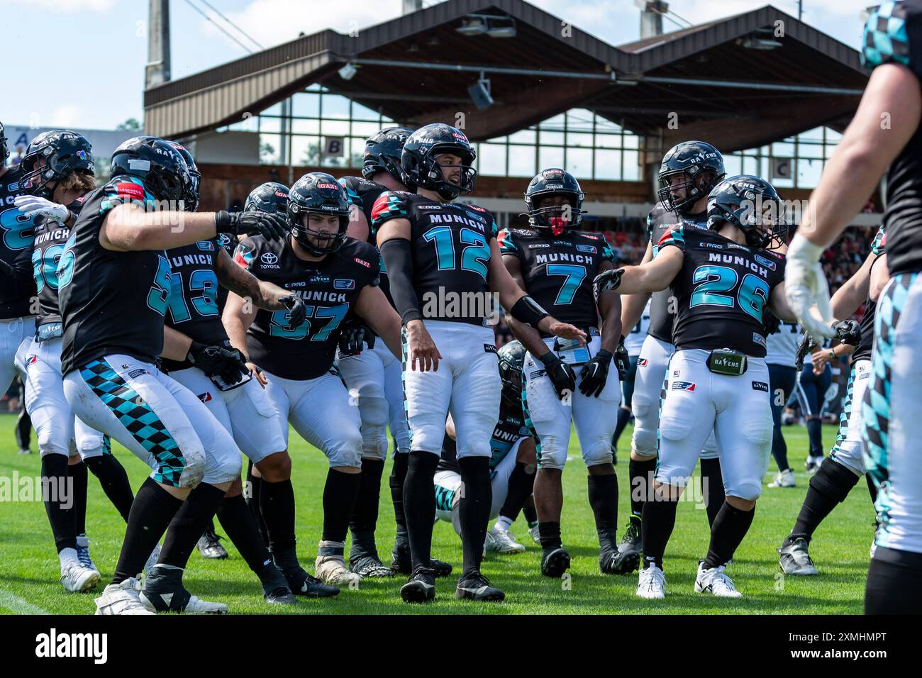 Touchdown-Celebration von Gerrit Brandt (Munich Ravens #79) GER, Munich ...