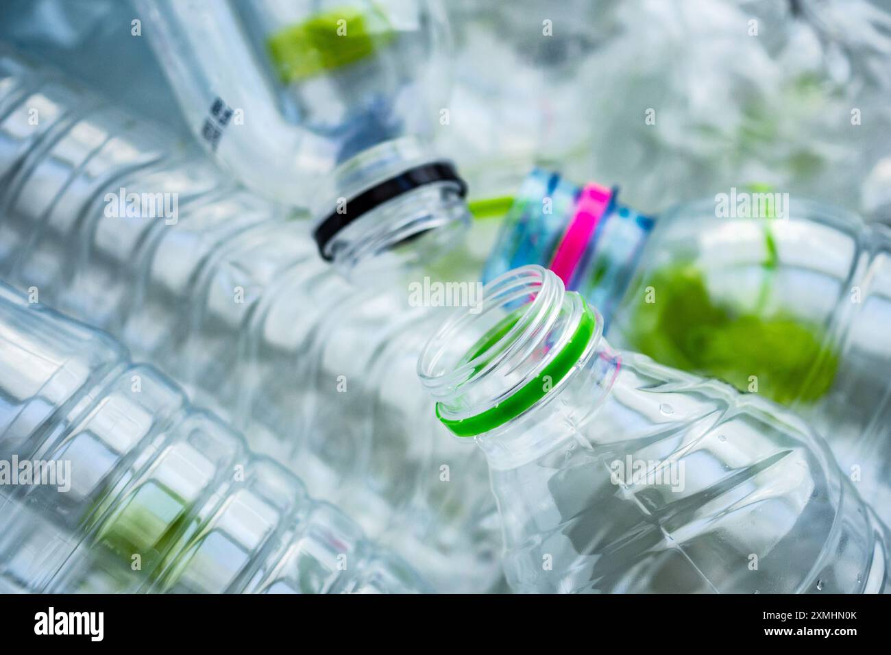 plastic bottles recycling background concept Stock Photo - Alamy