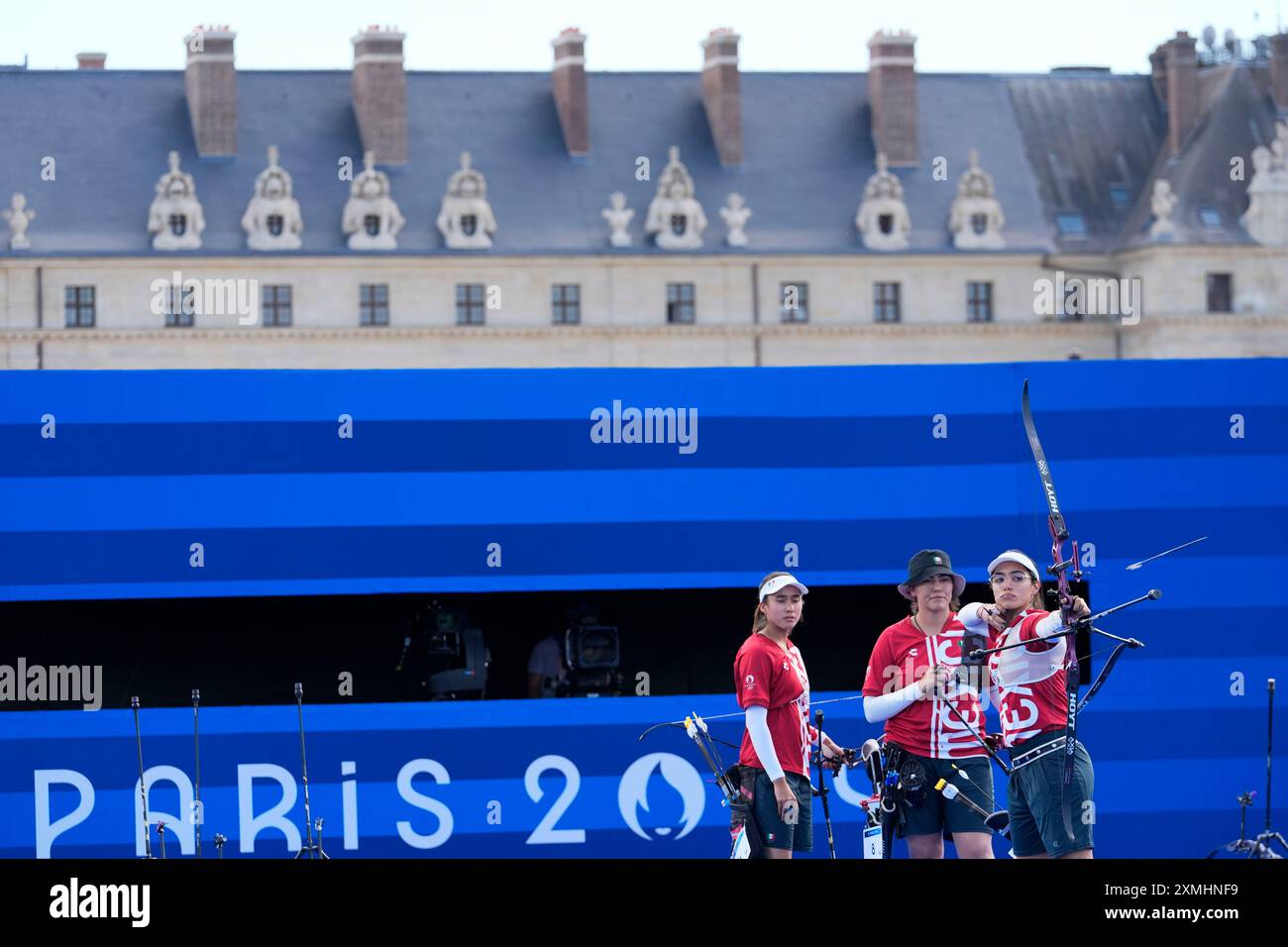 Mexico's Ana Vazquez shoots during the Archery women's team bronze ...