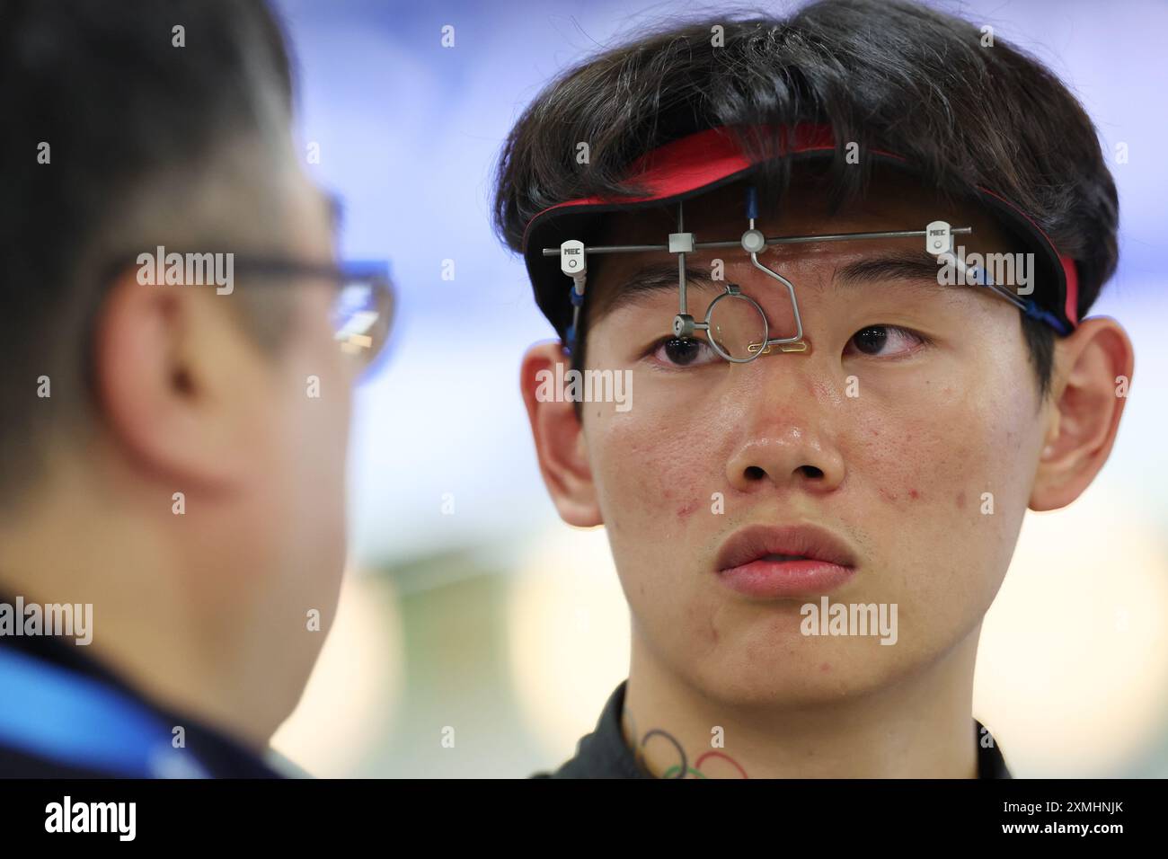 Chateauroux, France. 28th July, 2024. Choe Daehan (R) of South Korea ...