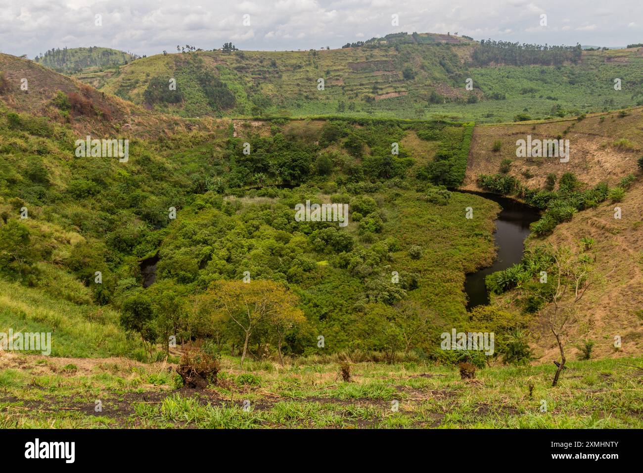 One of craters in the crater lakes region near Fort Portal, Uganda ...