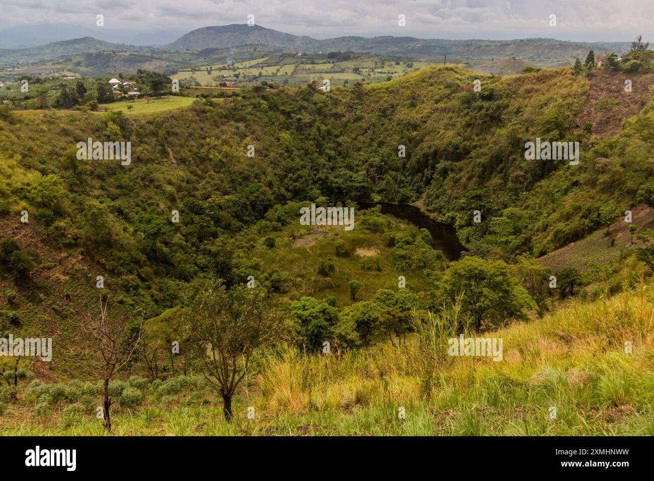 One of craters in the crater lakes region near Fort Portal, Uganda ...