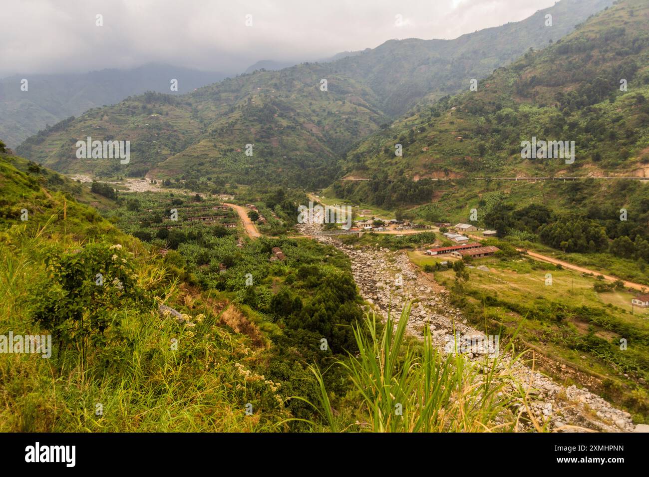 Aerial view of Kilembe village, Uganda Stock Photo - Alamy