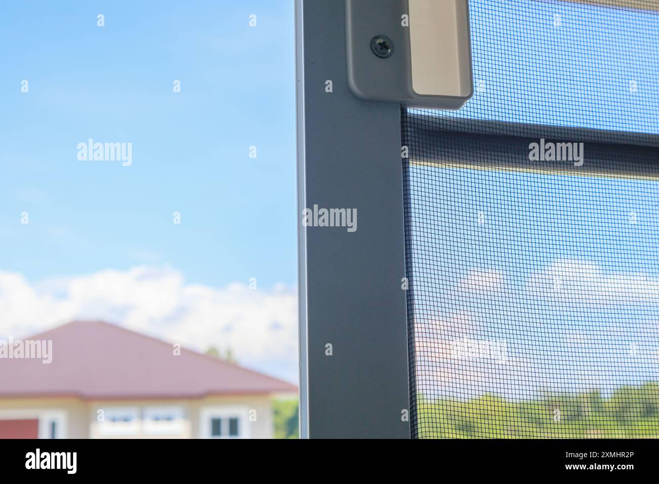 Open mosquito net wire screen on house window protection against insect ...