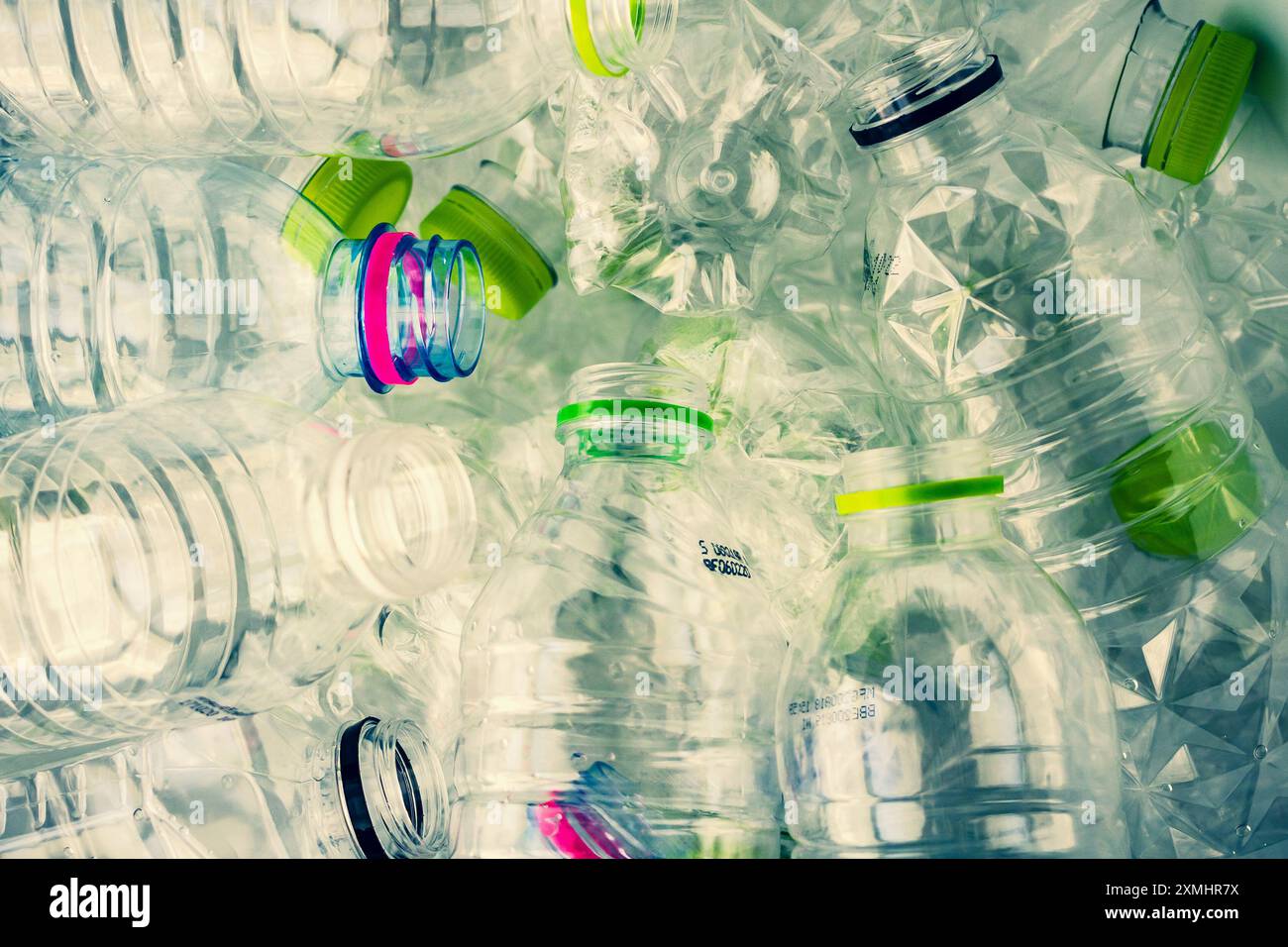 plastic bottles recycling background concept Stock Photo - Alamy