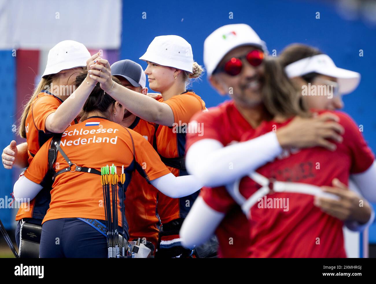 PARIS - The archers Quinty Roeffen, Gaby Schloesser and Laura van der ...