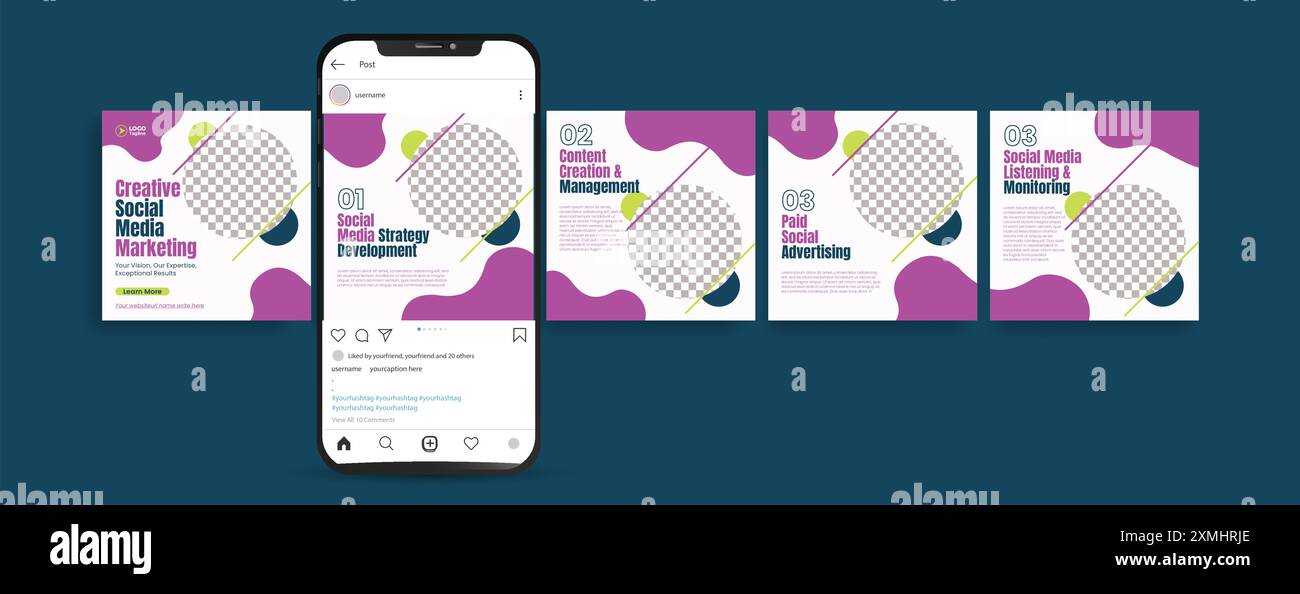 corporate business social media carousel posts Editable template ...