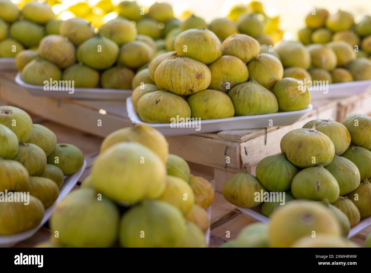 beautiful ripe juicy yellow and green figs Stock Photo - Alamy