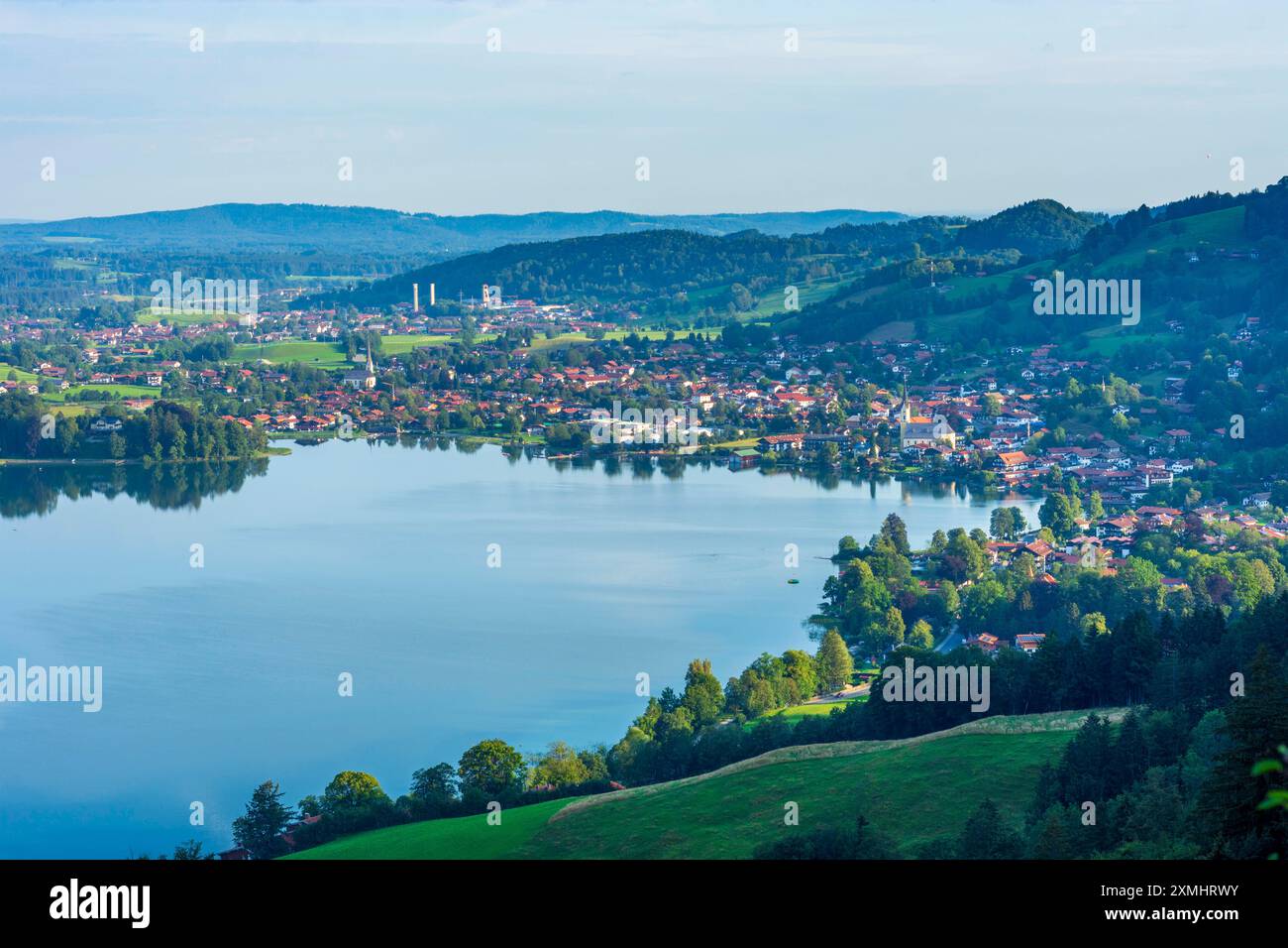 lake Schliersee, view to town Schliersee Schliersee Oberbayern ...