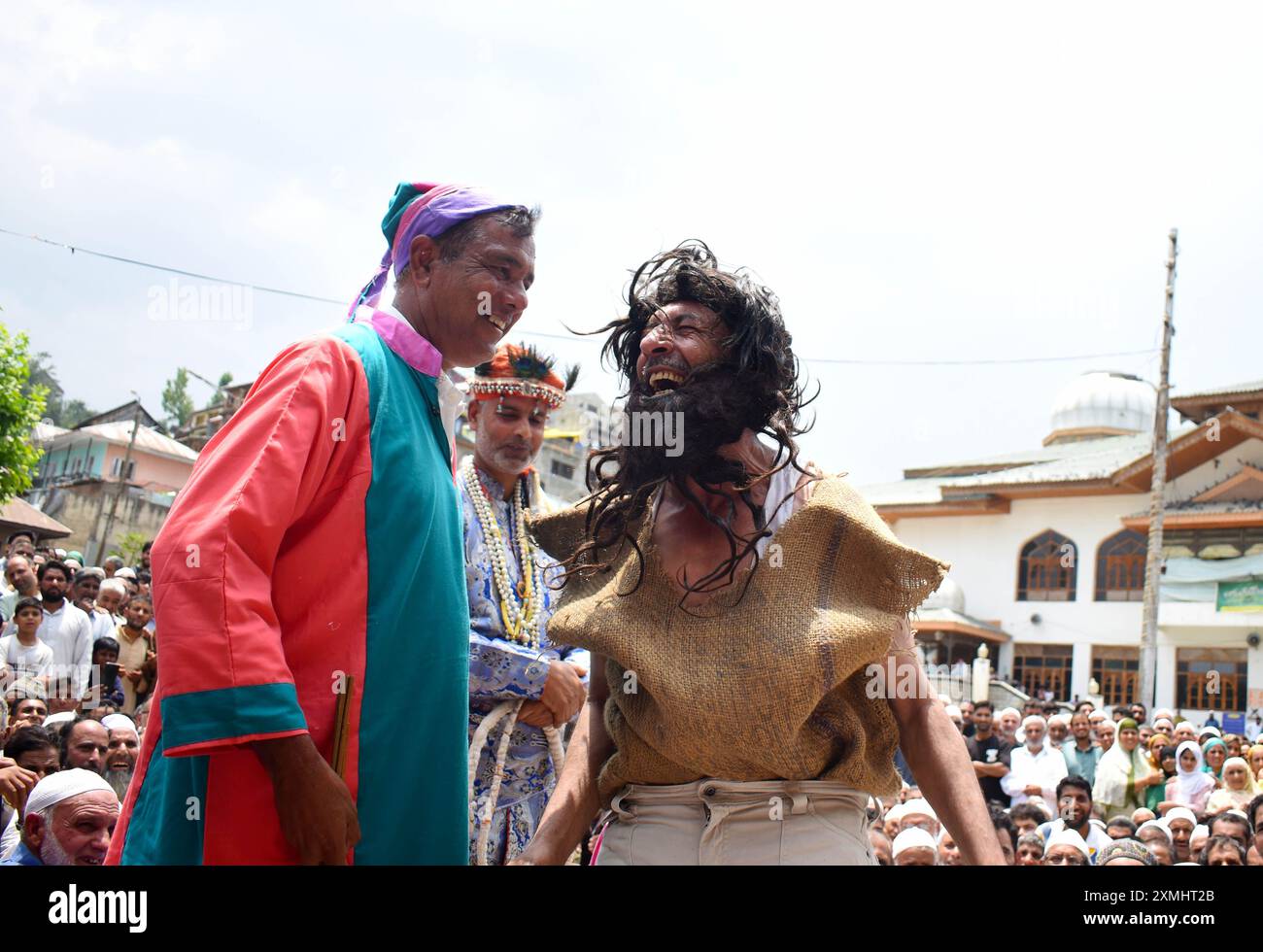 Srinagar, Kashmir, India, on 28 July, 2024: Bands performing cultural ...