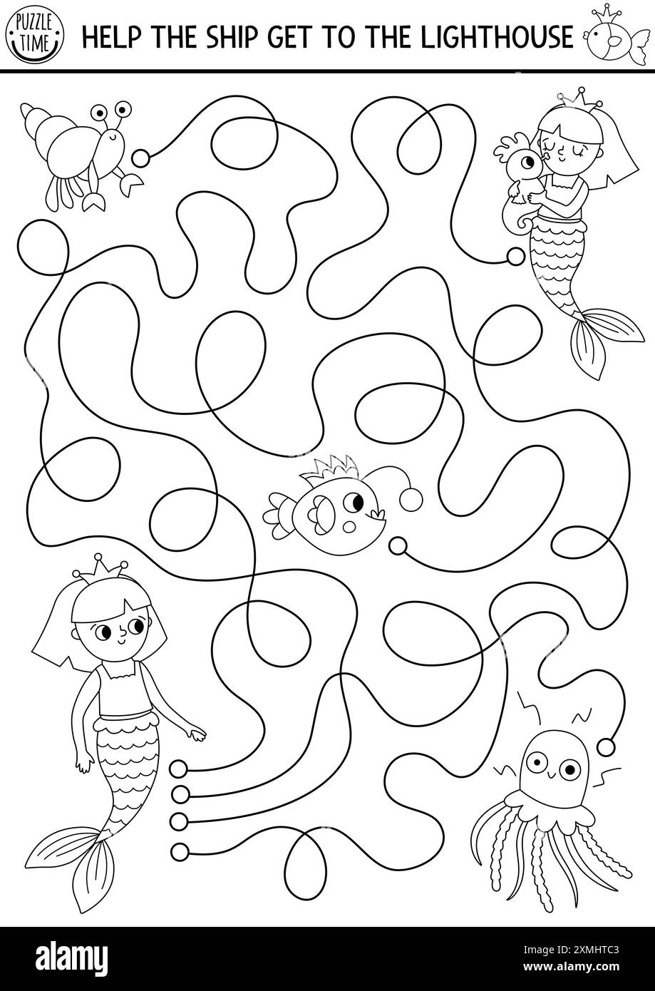 Seahorse coloring page printable hi-res stock photography and images ...