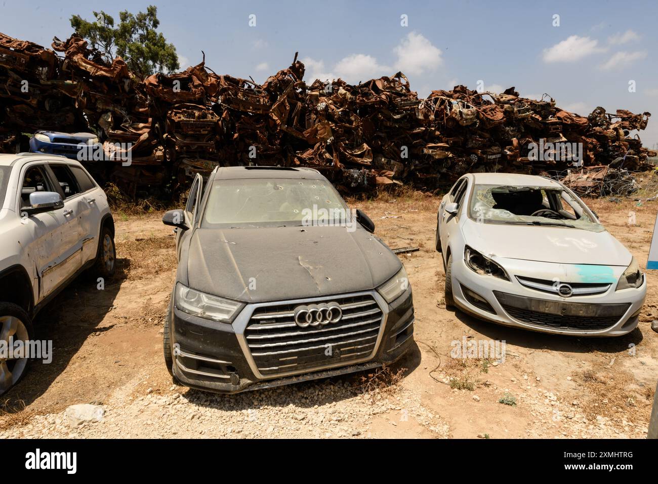 Tekumah car cemetery in Southern Israel, where authorities collected ...