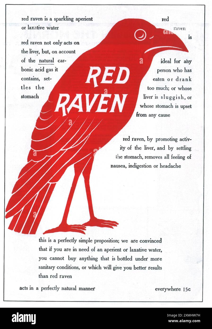 1910 Red Raven Aperient Laxative Bottled Water Ad - Quack Medicine ...