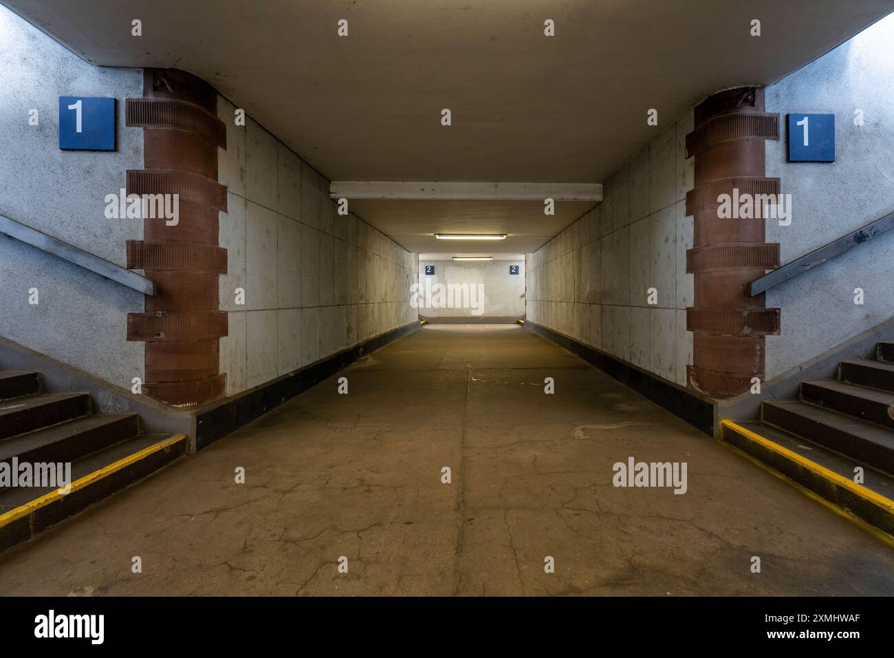 underpass of a double-track railway station Stock Photo - Alamy