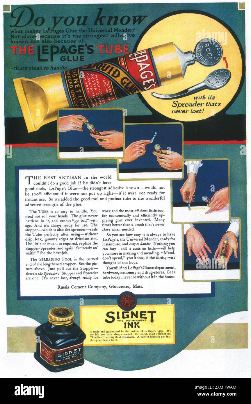 Advertisement for glue hi-res stock photography and images - Alamy