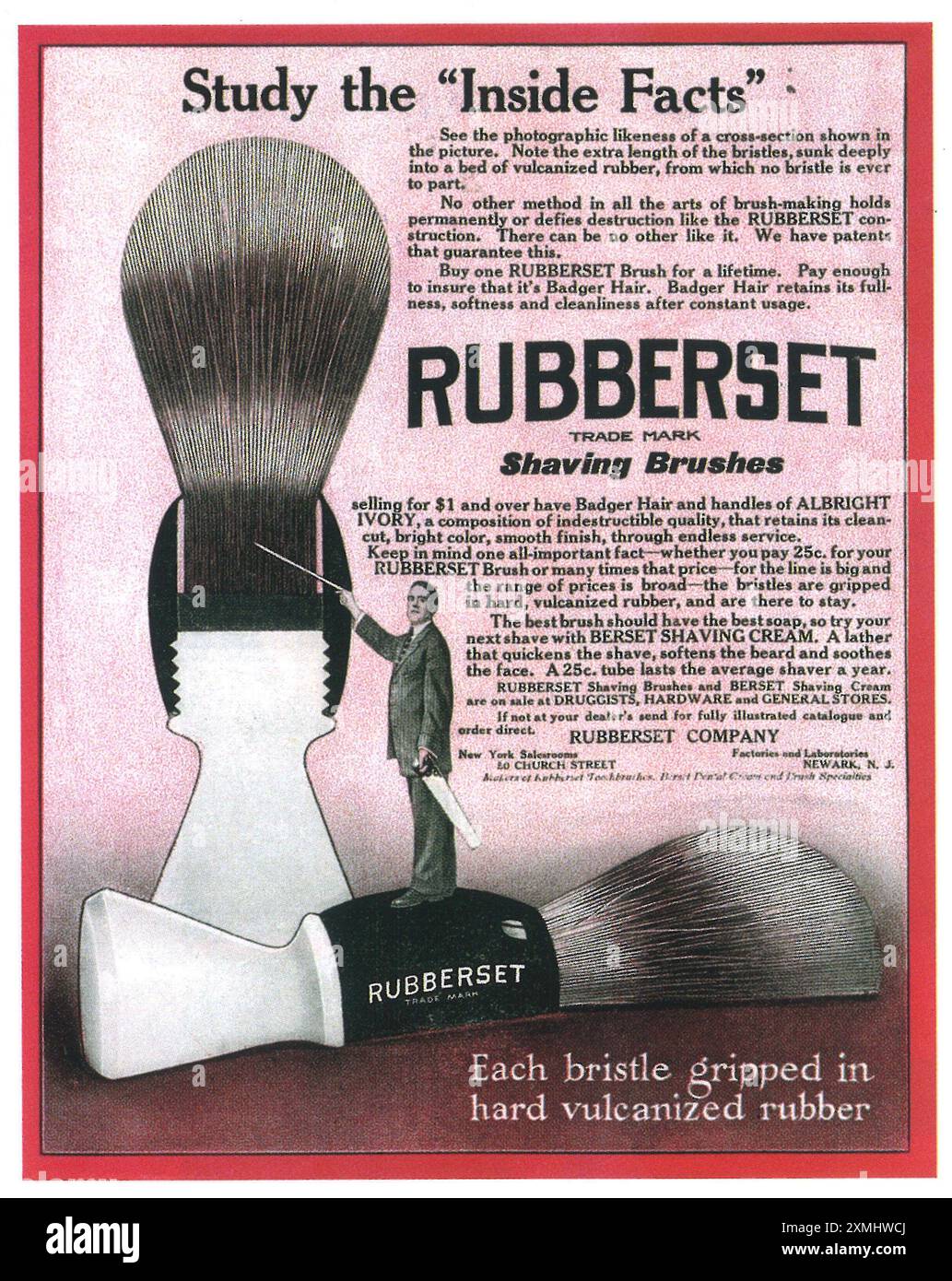 1909 Rubberset brushes ad Stock Photo - Alamy