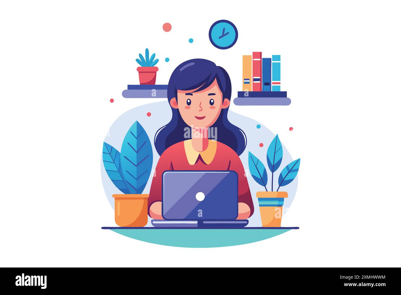 Man desktop working laptop Stock Vector Images - Alamy