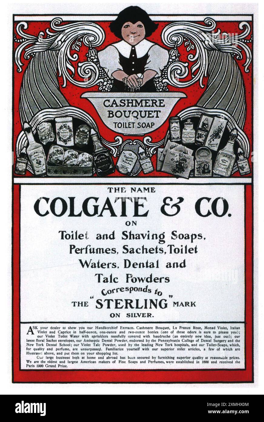 1901 Colgate toiletries ad - Cashmere Bouquet Toilet Soap Stock Photo ...