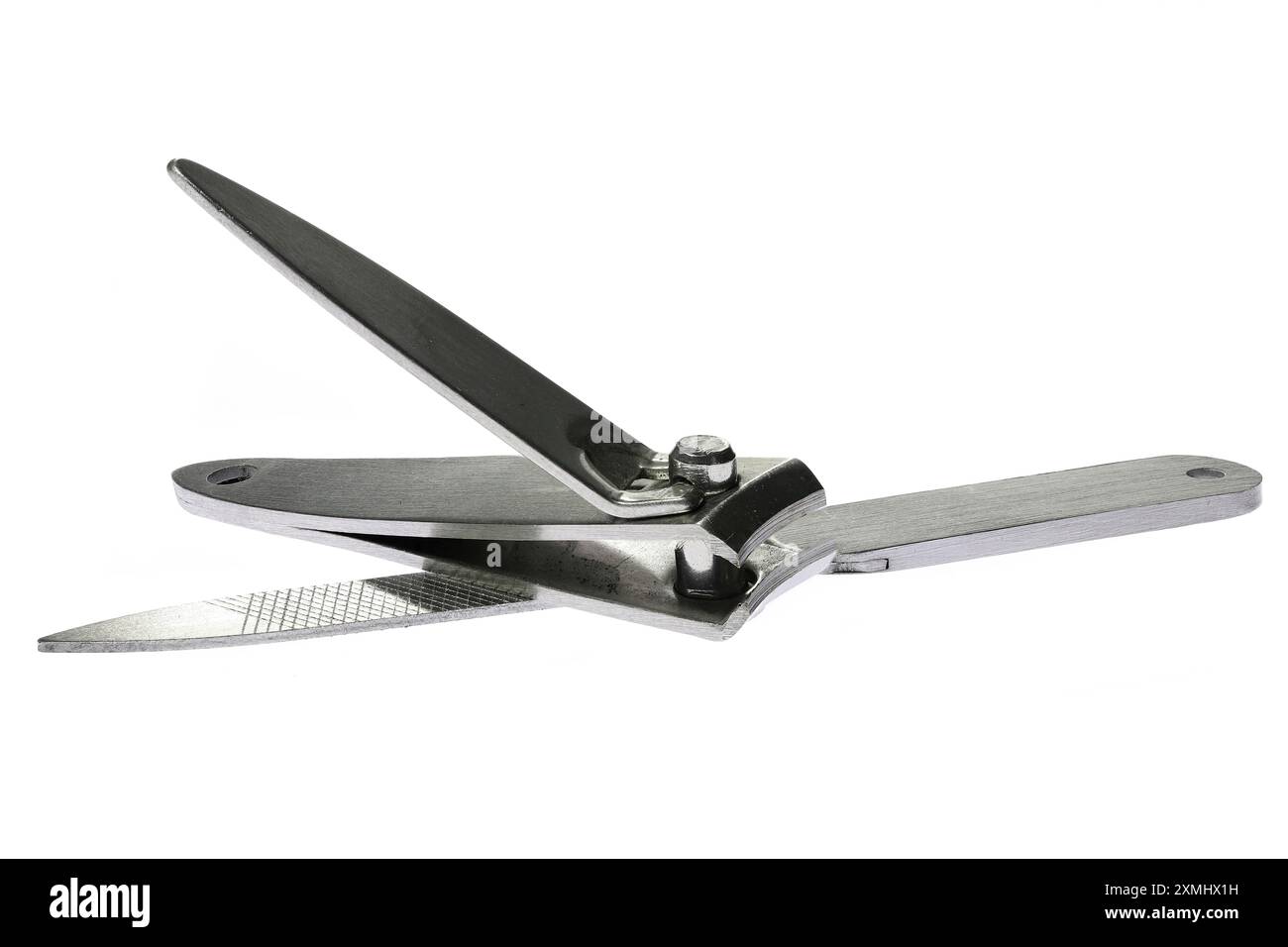 nail clipper and nail file isolated on white background Stock Photo - Alamy