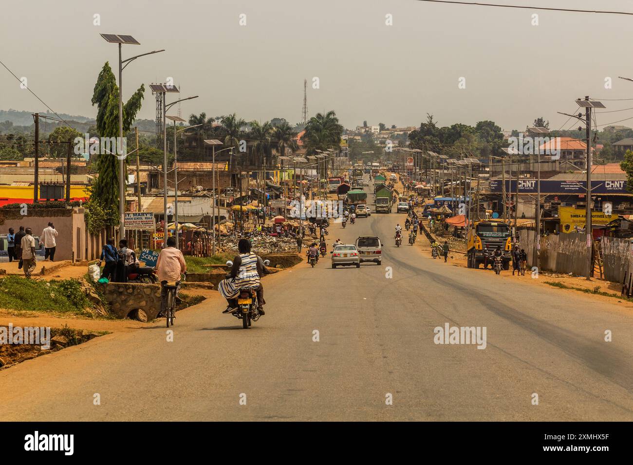 MBALE, UGANDA - FEBRUARY 25, 2020: Paved road entering Mbale, Uganda ...