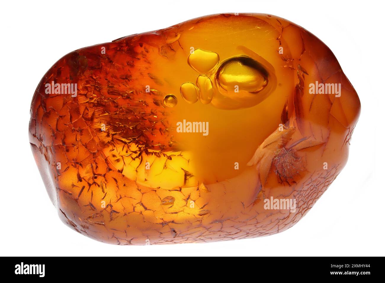 rare water inclusion in amber from Bitterfeld, Germany isolated on ...