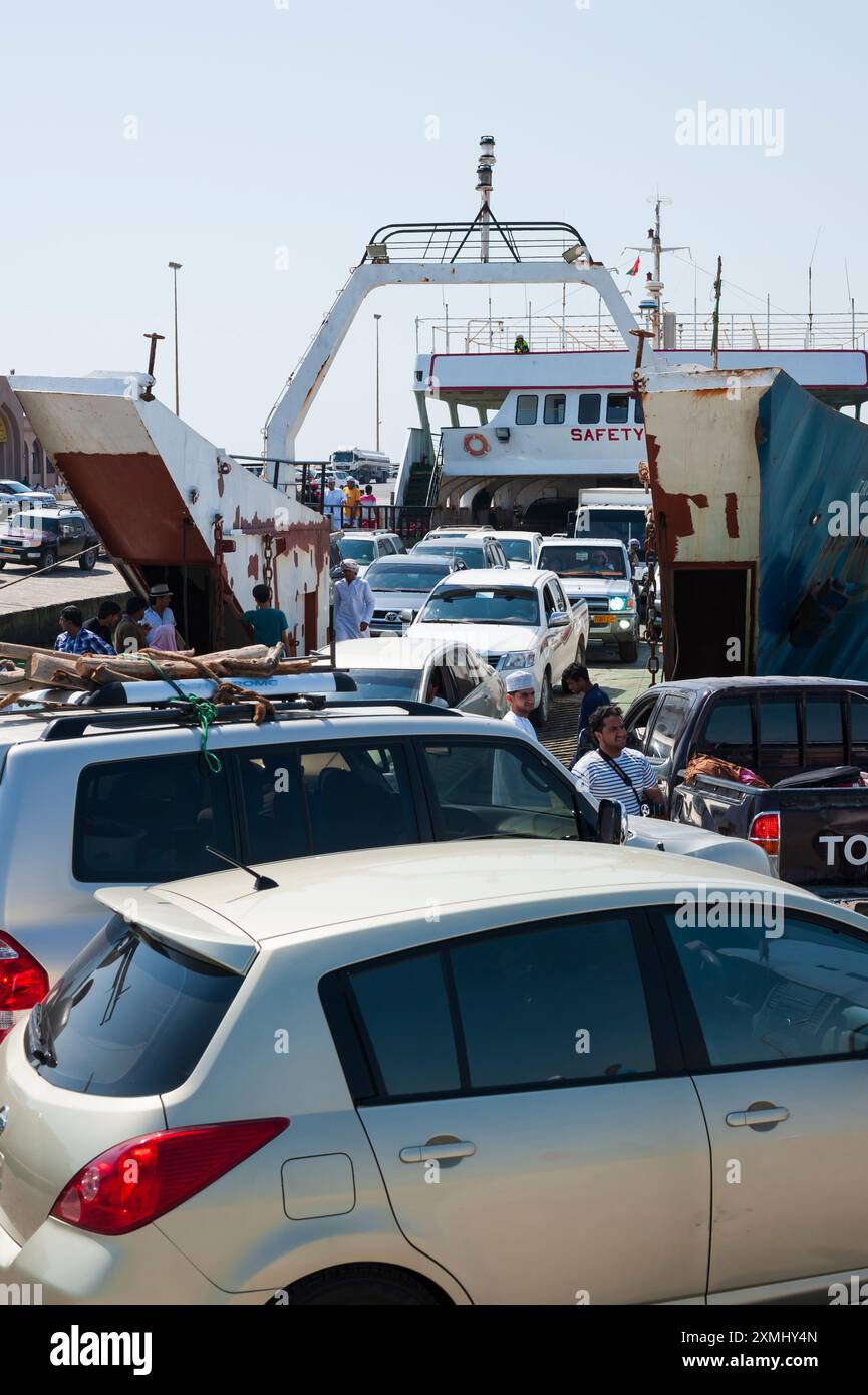 Sultanate of Oman, Shannah Port, October 29th, 2012. Vehicles entering ...