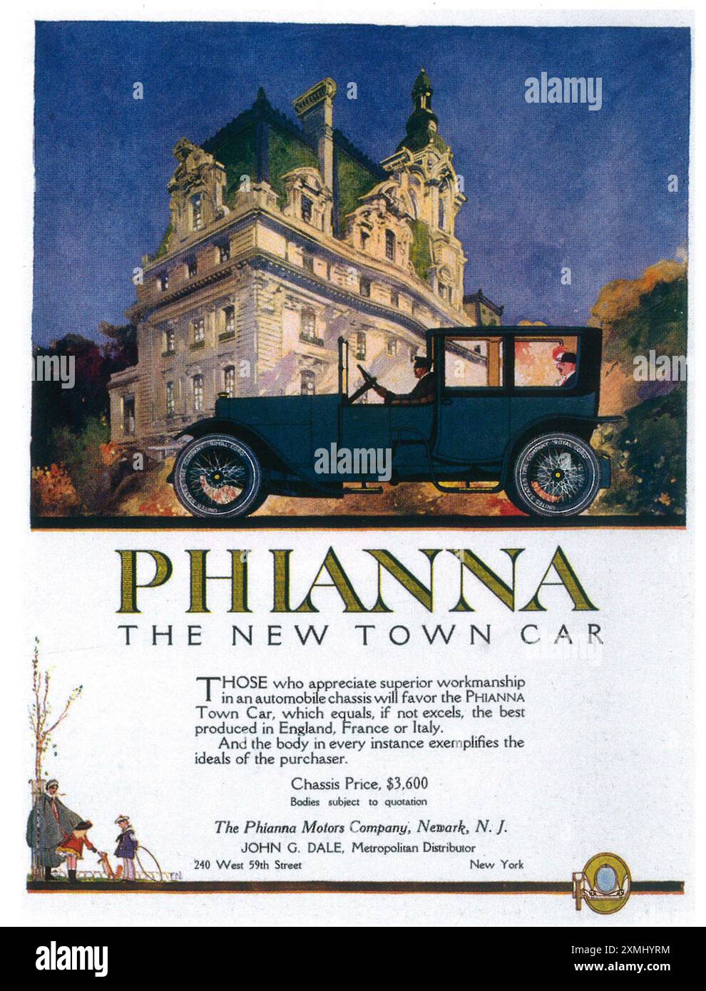 1916 Phianna Town Car ad Stock Photo - Alamy