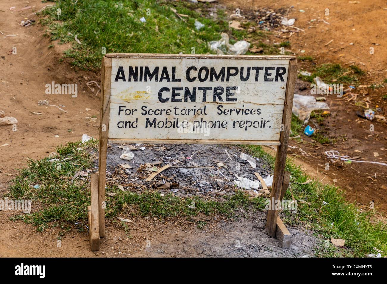 BUDADIRI, UGANDA - FEBRUARY 26, 2020: Sign Animal Computer Centre in ...