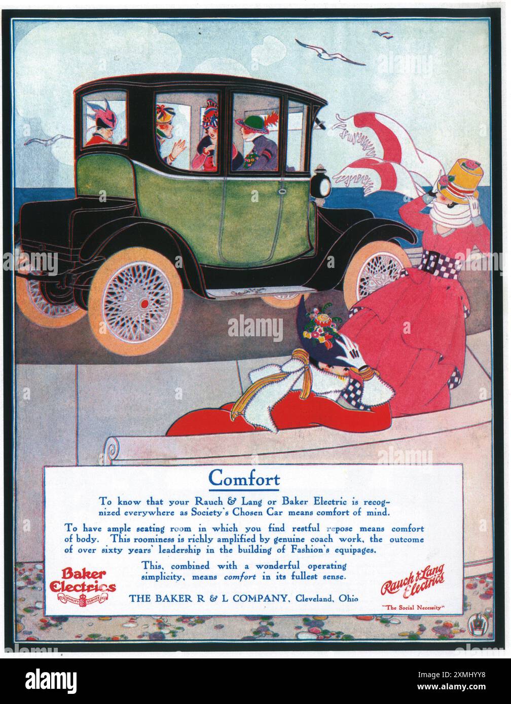 1916 Baker and Rauch & Lang Electric Car Ad Stock Photo - Alamy