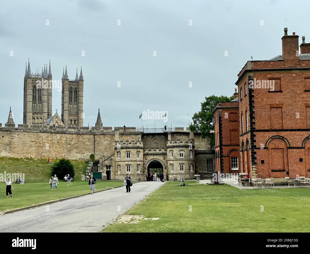 View from inside the walls of the historic Lincoln Castle, looking ...