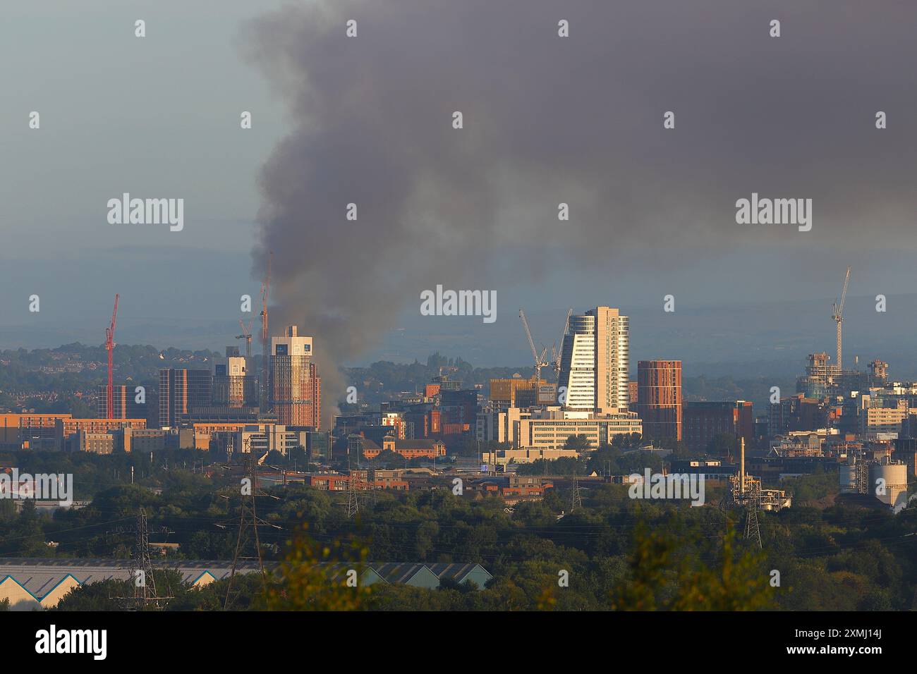 Leeds City Skyline taken over 4 miles away in Rothwell. Smoke can be ...