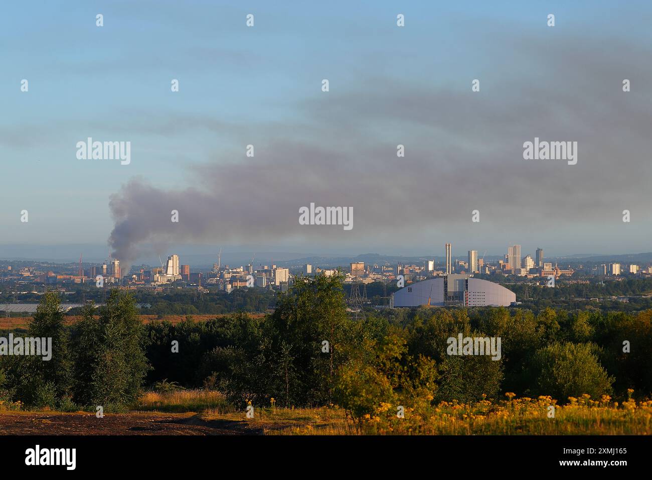 Leeds City Skyline taken over 4 miles away in Rothwell. Smoke can be ...