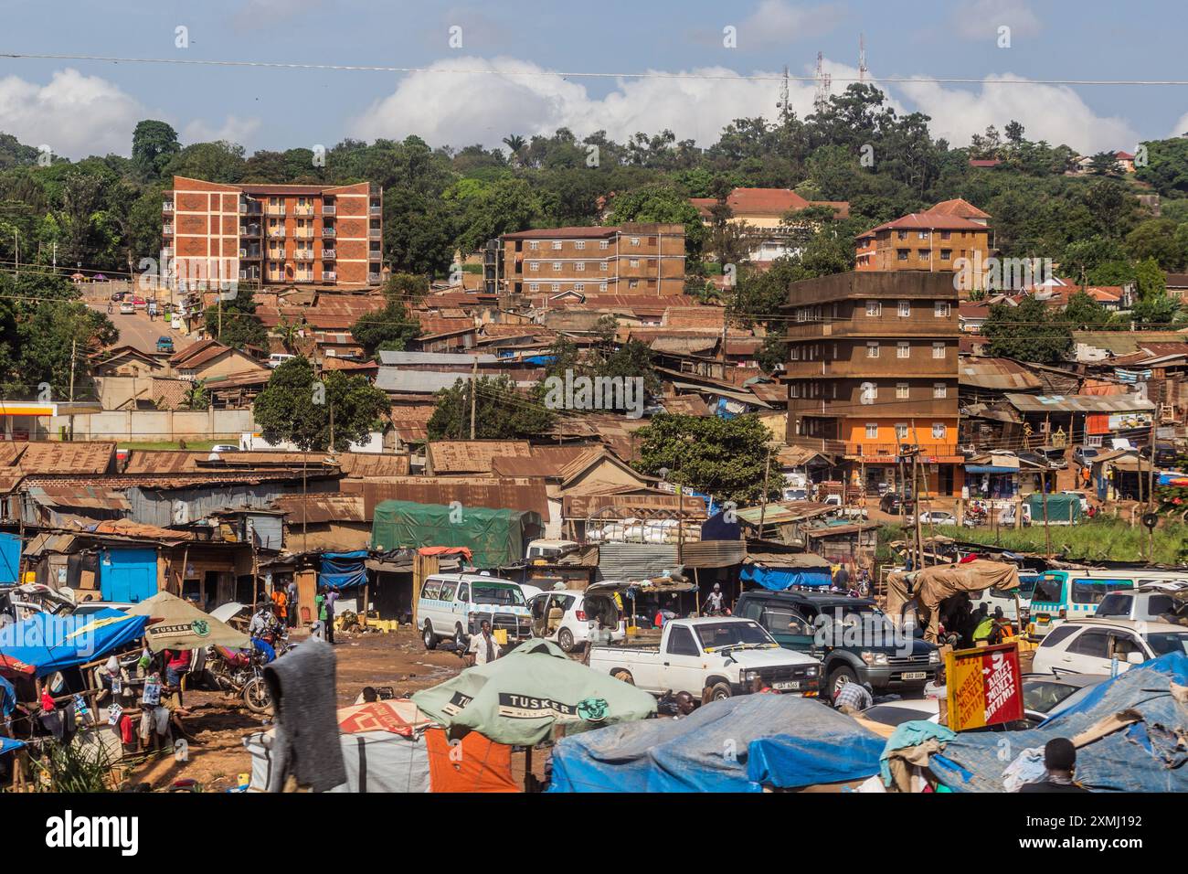 KAMPALA, UGANDA - MARCH 7, 2020: View of Katanga slum in Kampala ...