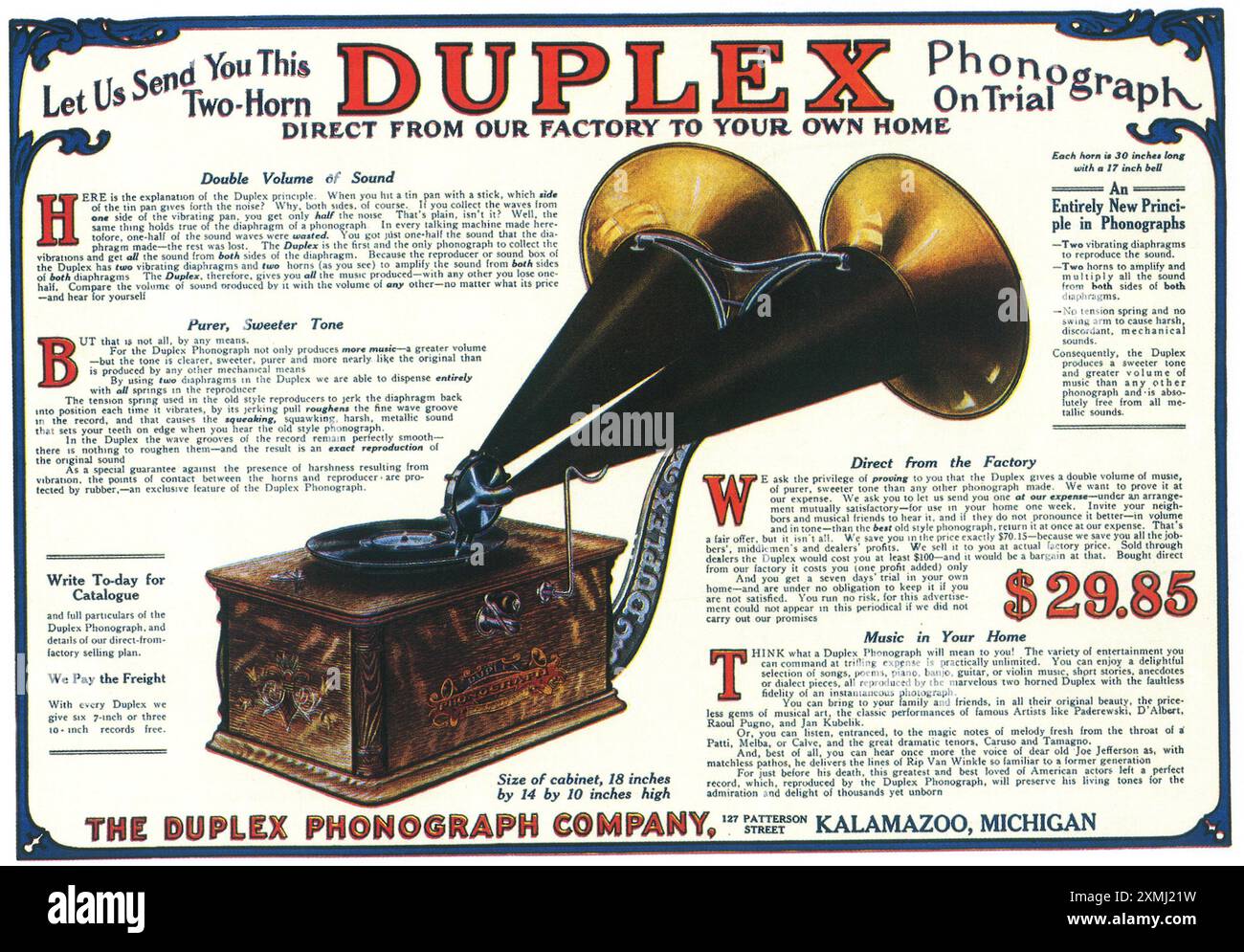 1906 Duplex phonograph ad Stock Photo - Alamy