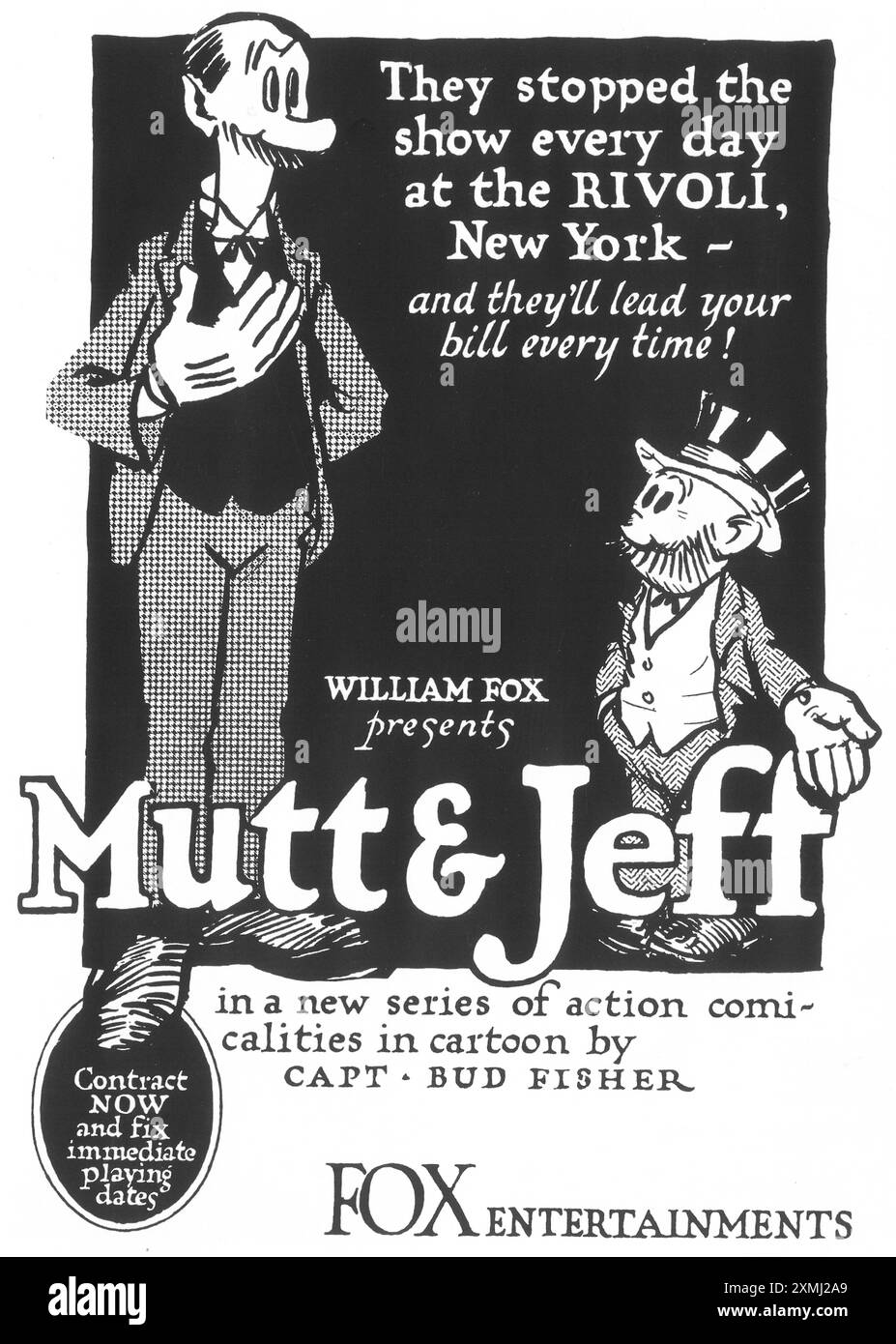 1919 Fox's Mutt and Jeff series of action comicalities promo Stock ...