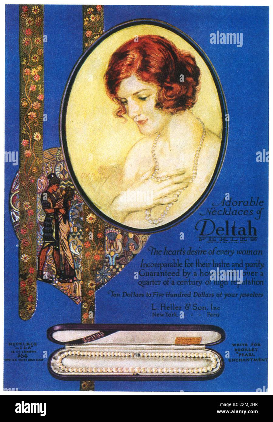 Vintage necklace advertisements hi-res stock photography and images - Alamy