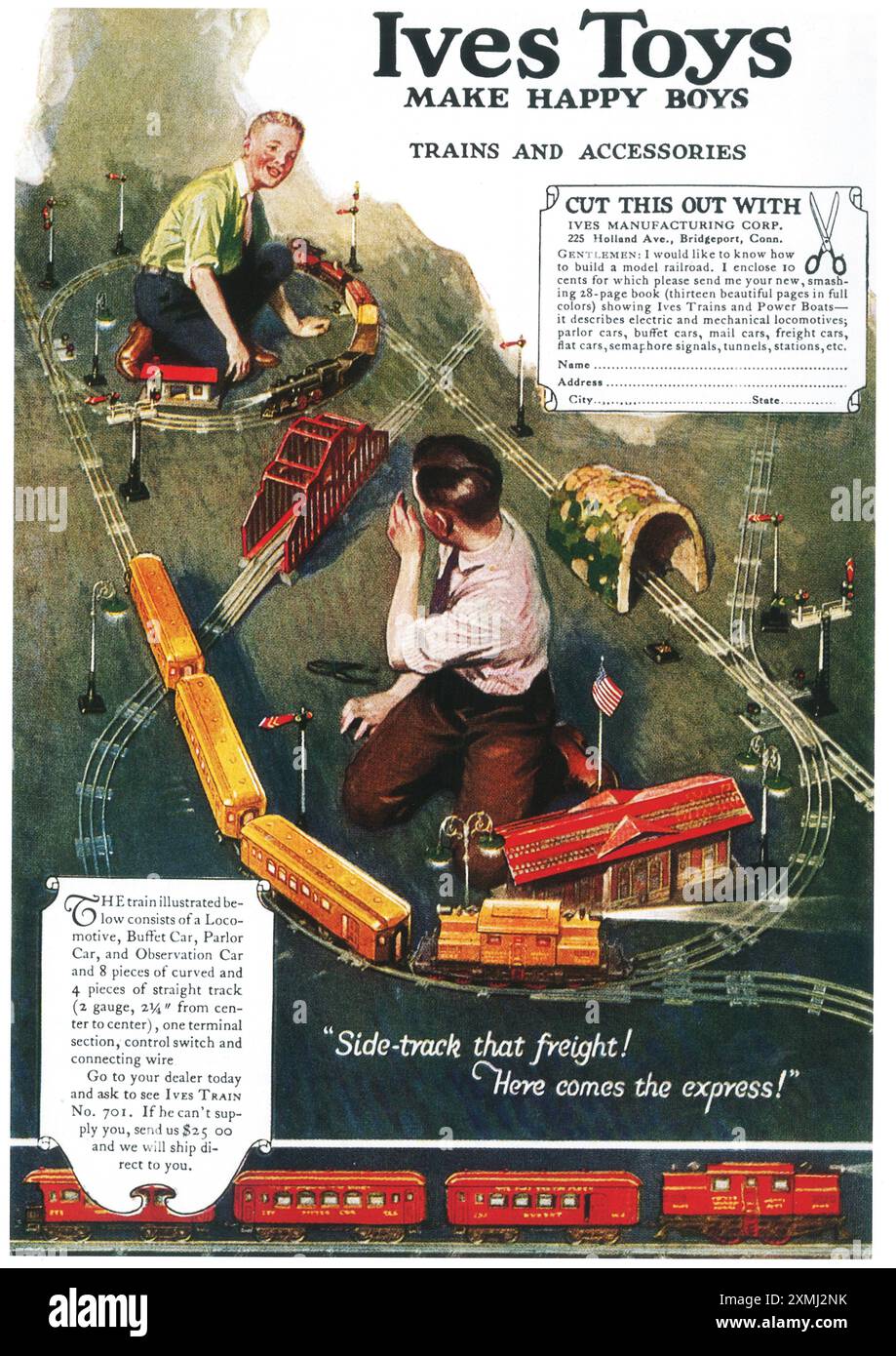 Vintage toy train ad hi-res stock photography and images - Alamy