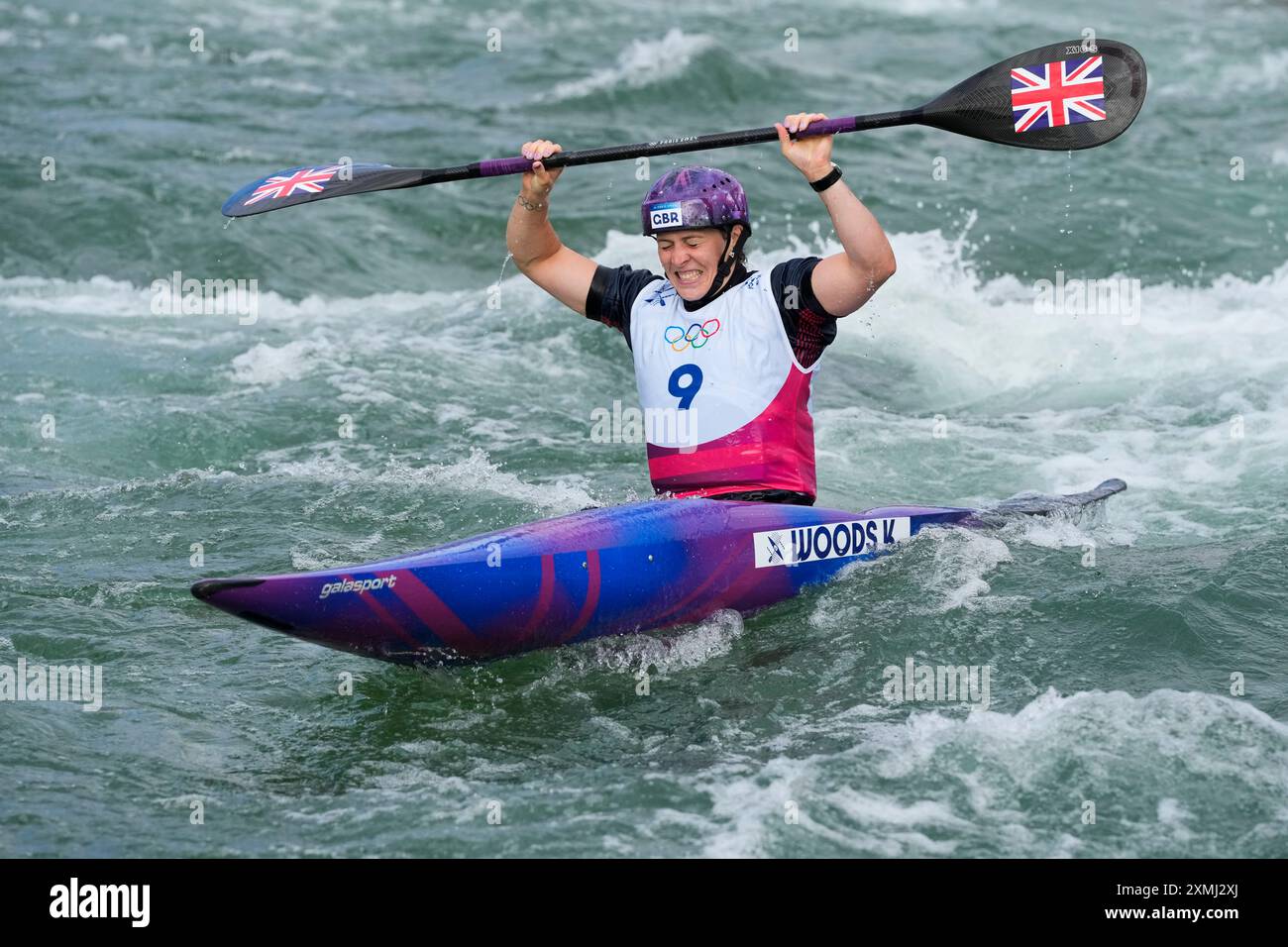 Kimberley Woods of Britain reacts after competing in women's kayak ...
