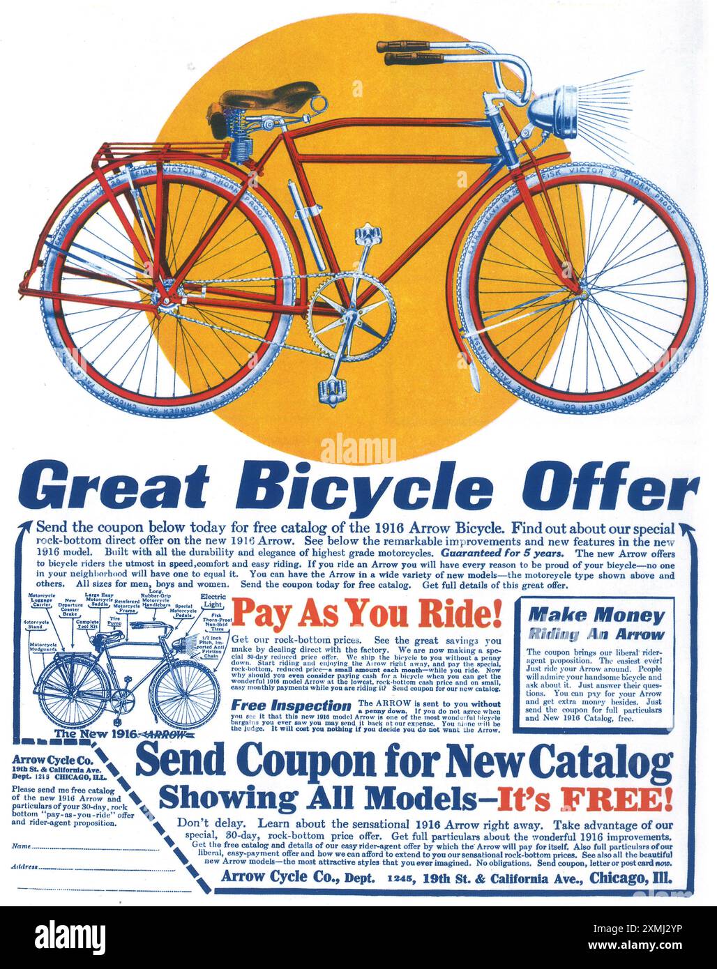 1910's bicycle posters hi-res stock photography and images - Alamy