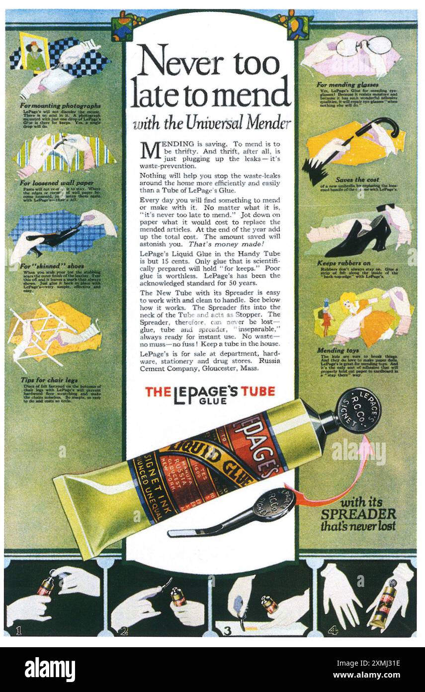 Advertisement for glue hi-res stock photography and images - Alamy