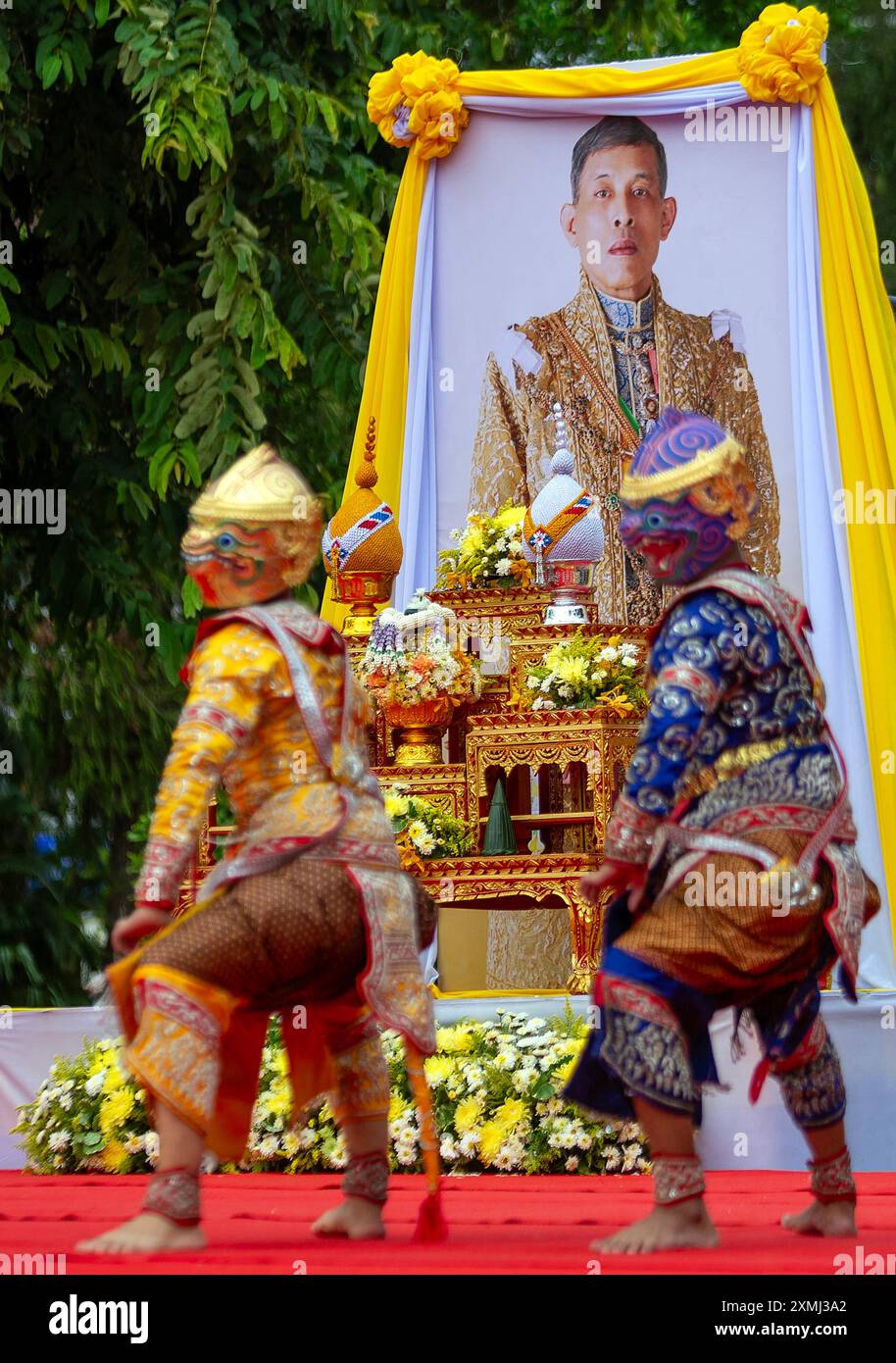 Chiang Mai, Thailand. 28th July, 2024. A picture of King Rama X is seen ...