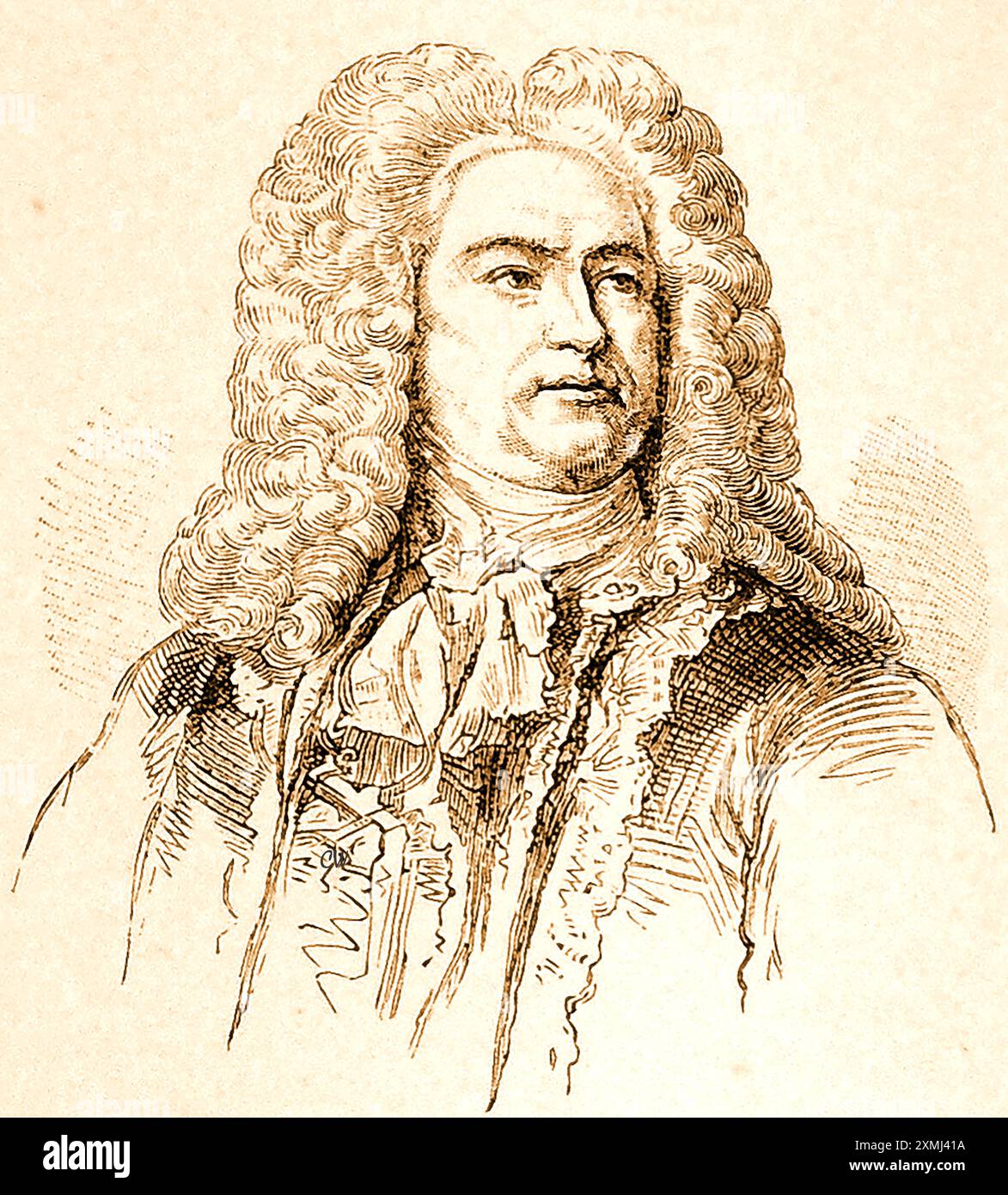 An old portrait ;of composer George Frederick Handel aka George ...