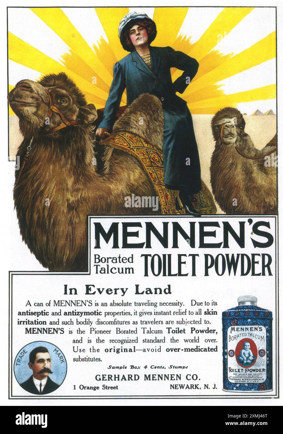 1911 Mennen's Toilet Powder ad - Borated Talcum - Antiseptic skin ...