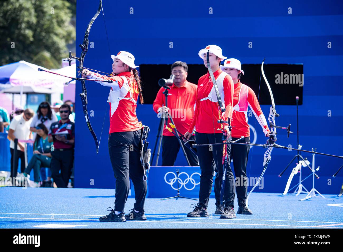 Xiaolei Yang (CHN), Archery, Women's Team during the Olympic Games ...