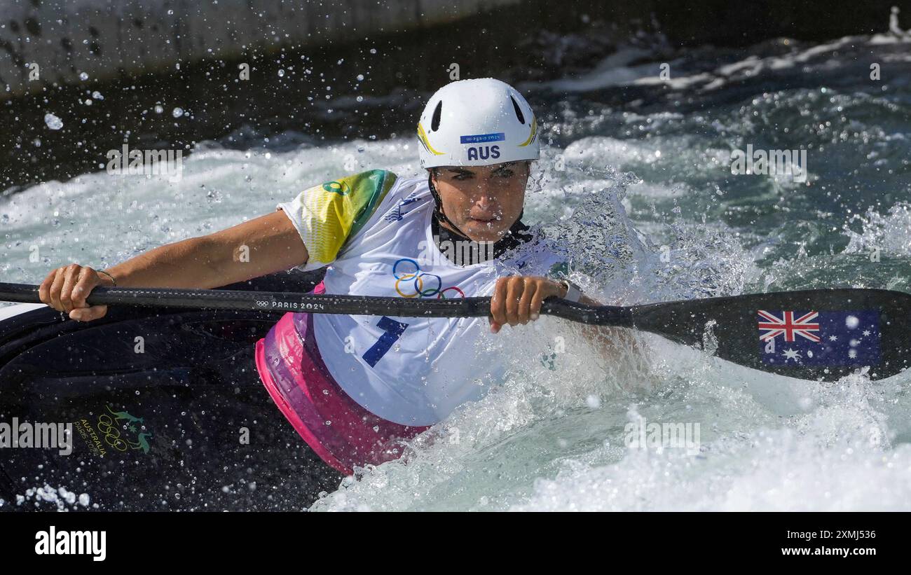 Jessica Fox of Australia competes in the women's kayak single finals ...