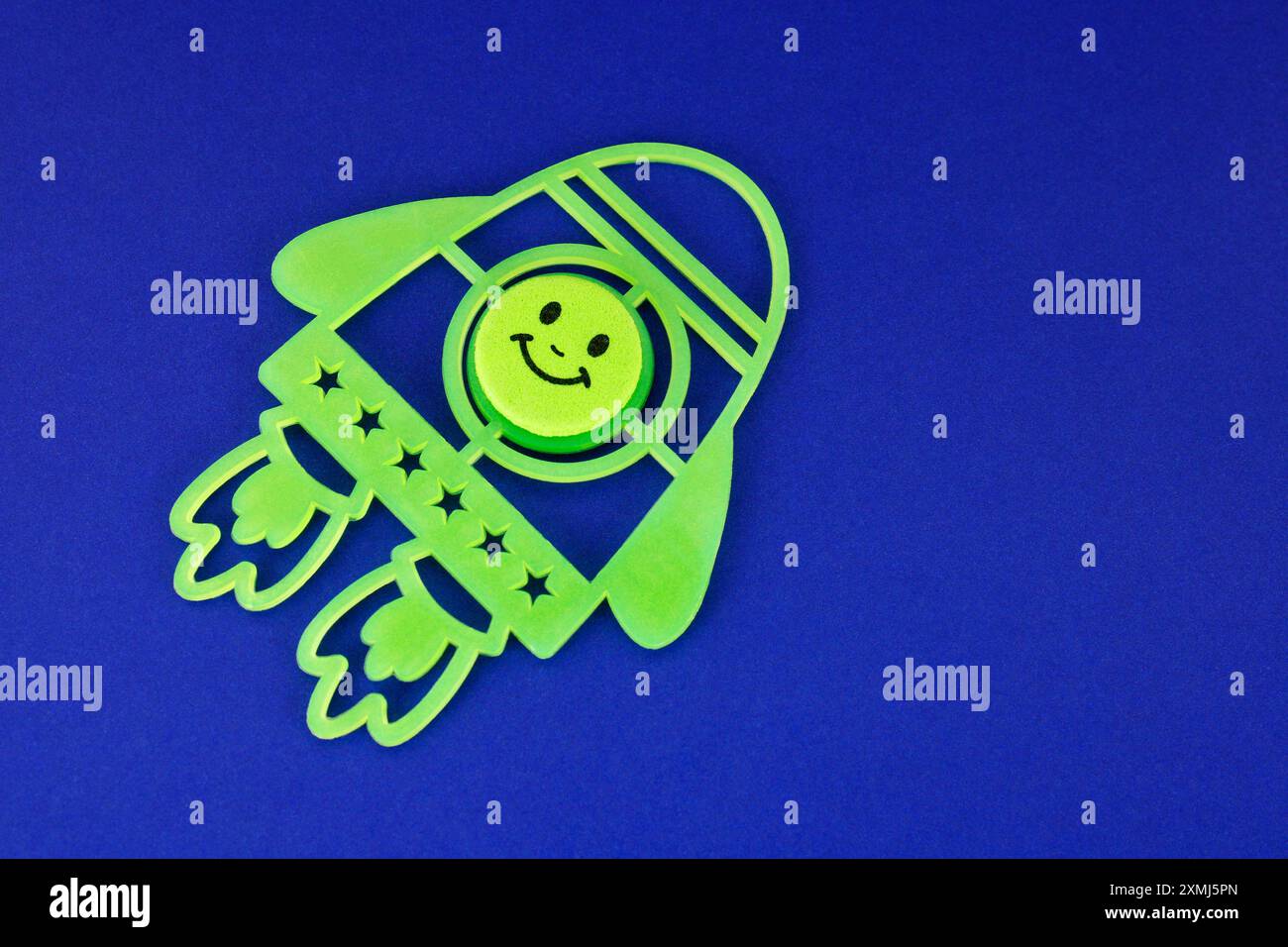 Rocket, happiness and success in solving tasks Stock Photo - Alamy