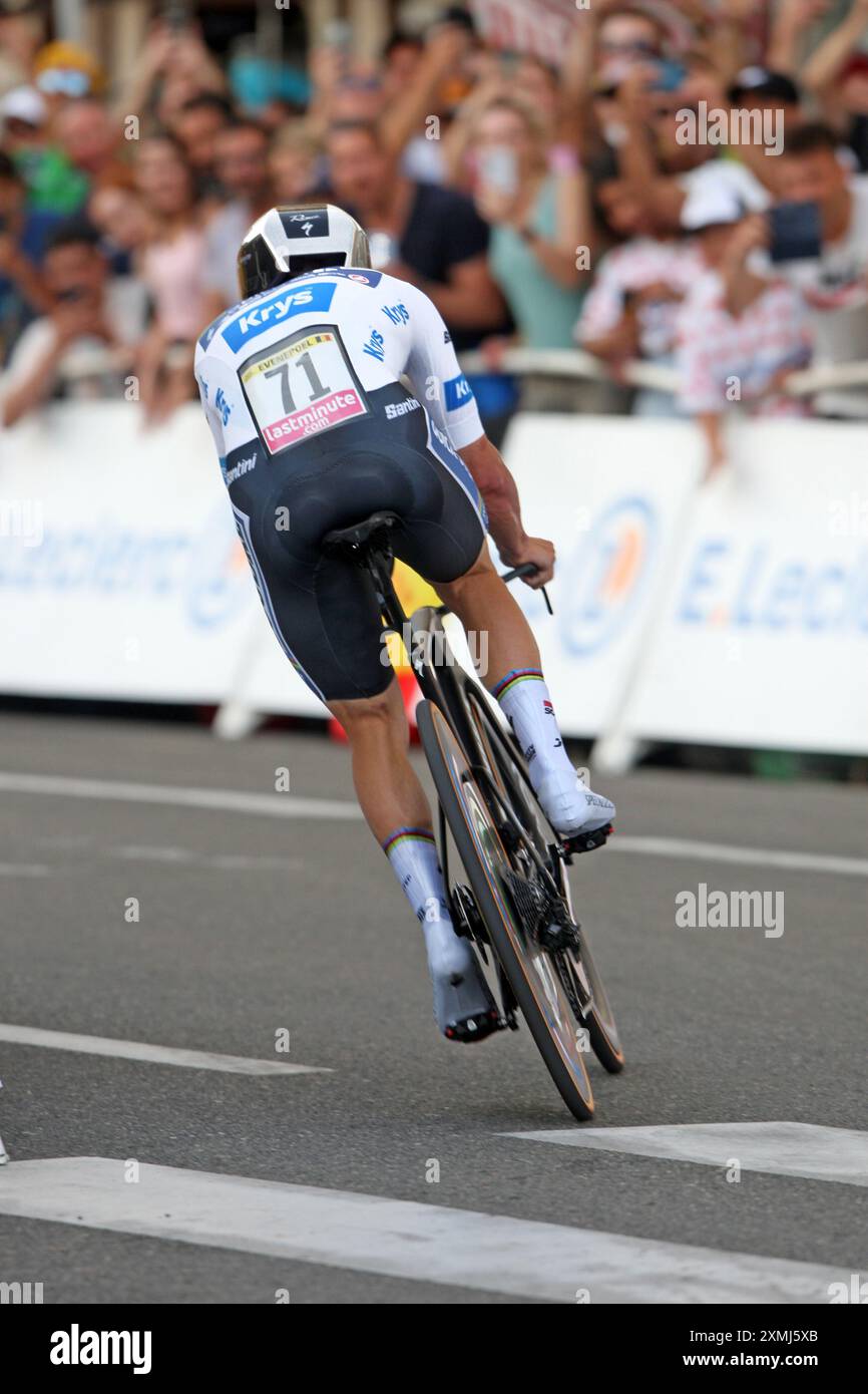 Remco Evenepoel final Time Trial Tour de France 2024 Nice 3rd overall Stock Photo - Alamy