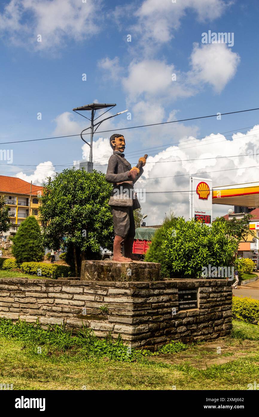 FORT PORTAL, UGANDA - MARCH 11, 2020: Statue of major sir Gerald Portal ... FORT PORTAL, UGANDA - MARCH 11, 2020: Statue of major sir Gerald Portal ...