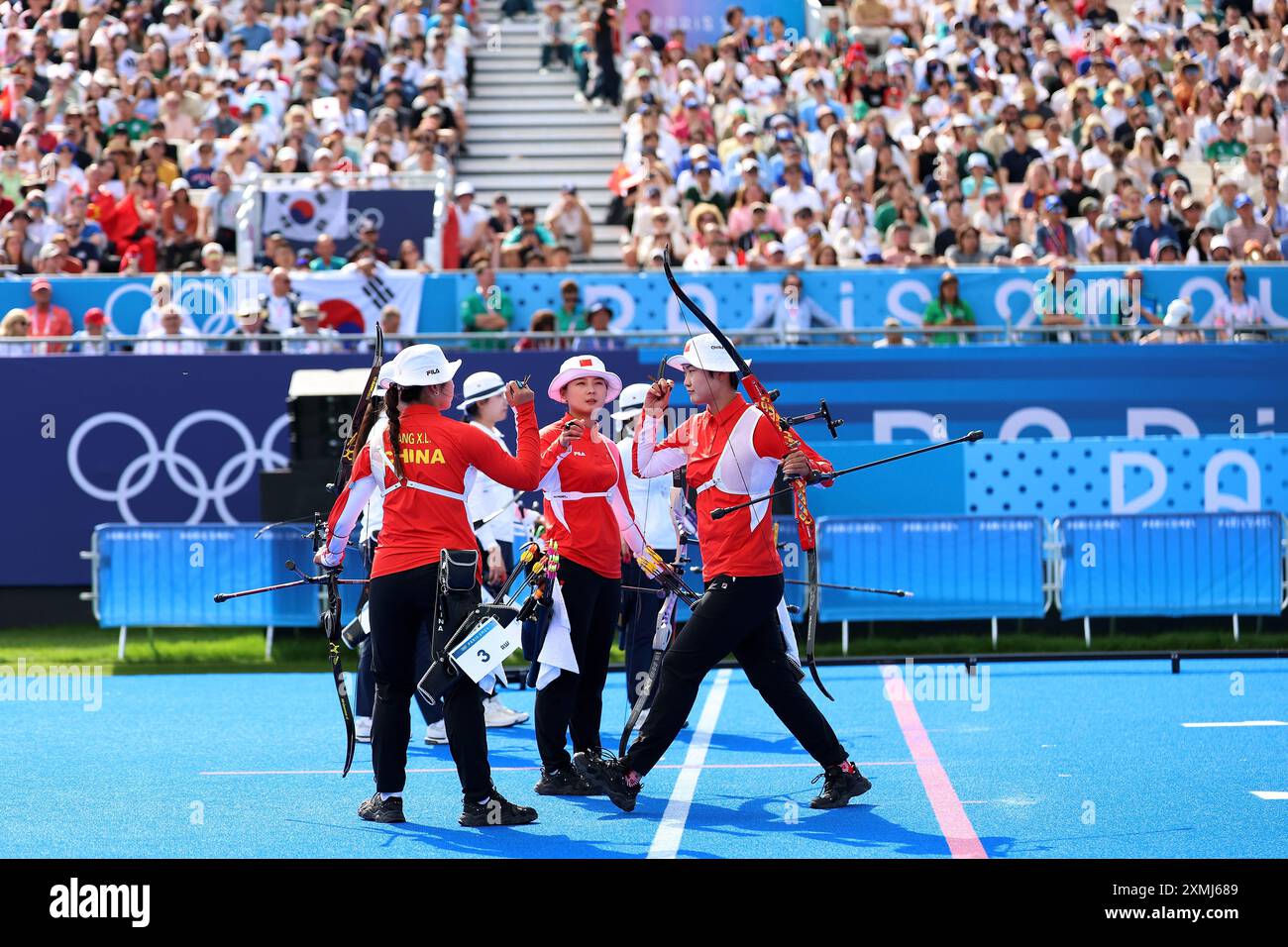 Paris, France. 28th July, 2024. Yang Xiaolei, Li Jiaman and An Qixuan ...