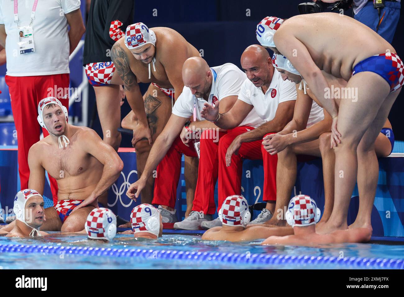 Pariz, Francuska. 28th July, 2024. Head coach of Croatian water polo ...
